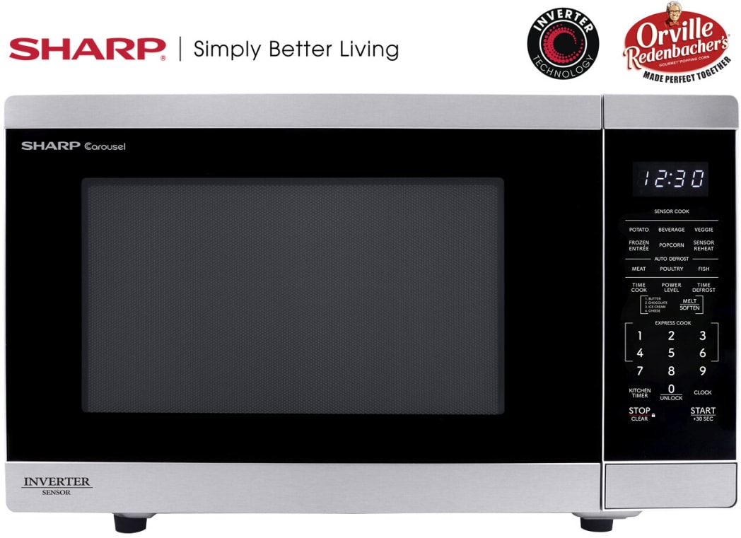 Sharp SMC1464KS 1.4 cu. ft. Countertop Microwave Oven with 1,100 Watts ...
