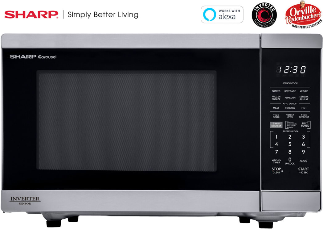 Sharp SMC1469KS 1.4 cu. ft. Countertop Smart Microwave Oven with 1,100 ...