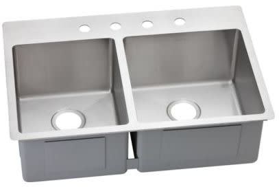 Elkay EFRTUO332210L2 33 Inch Drop In/Undermount Double Bowl Stainless ...
