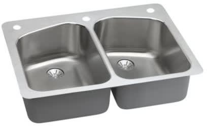 Elkay LKHSR33229PD2R 33 Inch Drop-In/Undermount Double Bowl Stainless ...