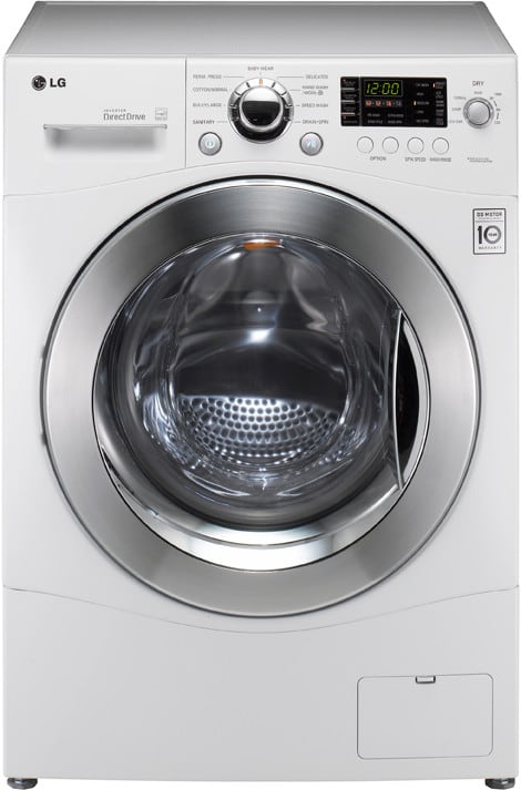 LG WM3455HW 24 Inch Front Load Compact Washer Dryer Combo with 2.7 cu. ft. Capacity 9 Wash Cycles 6 Dry Cycles 1300 RPM Spin Speed LoDecibel Quiet Operation SenseClean and Ventless White