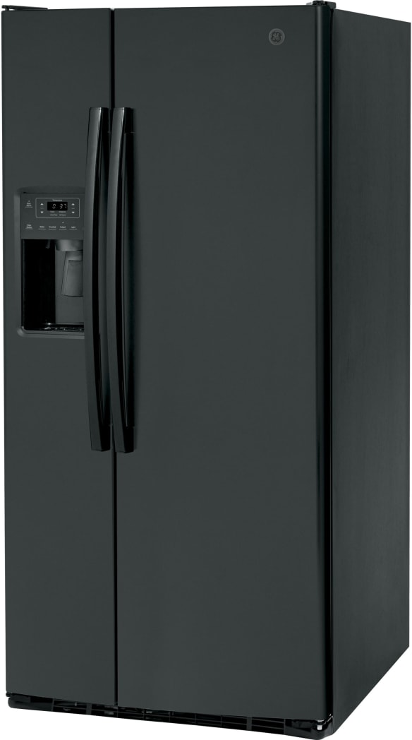 GE GSE23GGPBB 33 Inch Side by Side Refrigerator with 23.0 Cu. Ft. Capacity Adjustable Spill Proof Glass Shelves External Dispenser Advanced Filtration Snack Drawer Humidity Controlled Crisper Drawer a...
