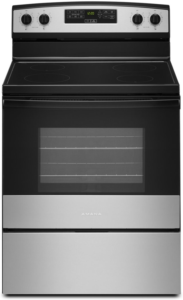 Amana AER6303MMS 30 Inch Electric Range with 4 Radiant Heating Elements ...