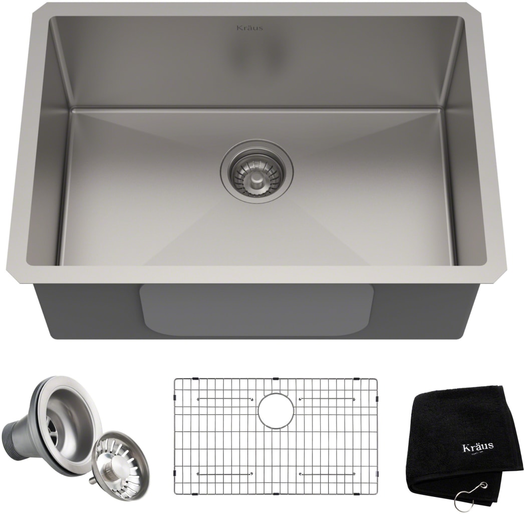 Kraus KHU10026 26 Inch Undermount Single Bowl Kitchen Sink with 16 ...