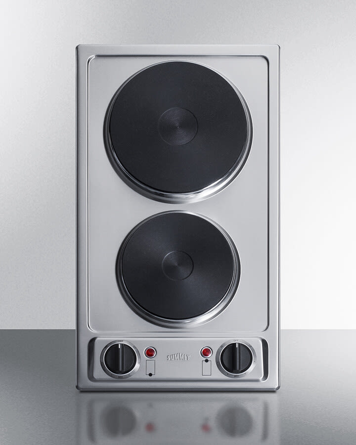 Summit CSD2B115 12 Inch Electric Cooktop with 2 Solid Disk Elements ...