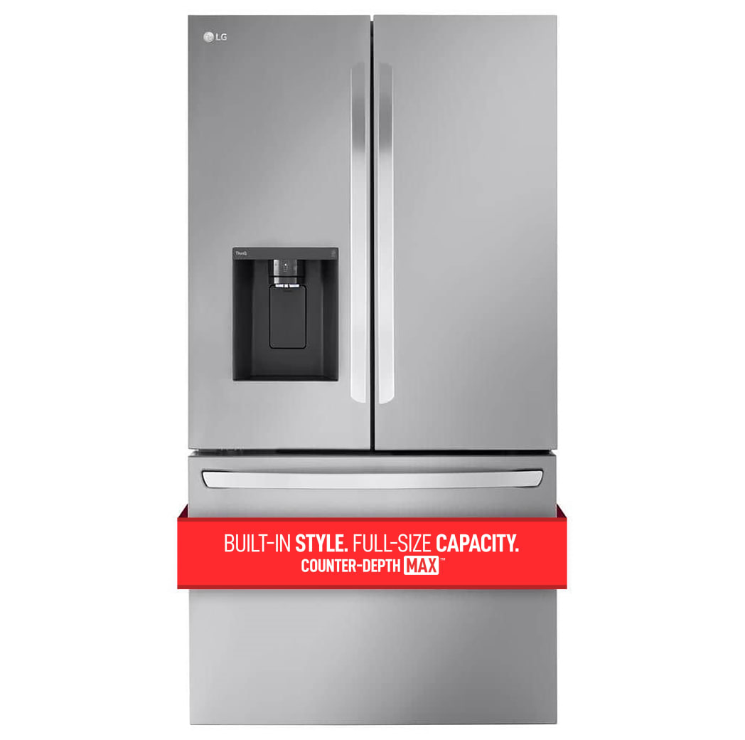 LG LRFXC2606S 36 Inch Counter-Depth MAX™ Smart French Door Refrigerator ...