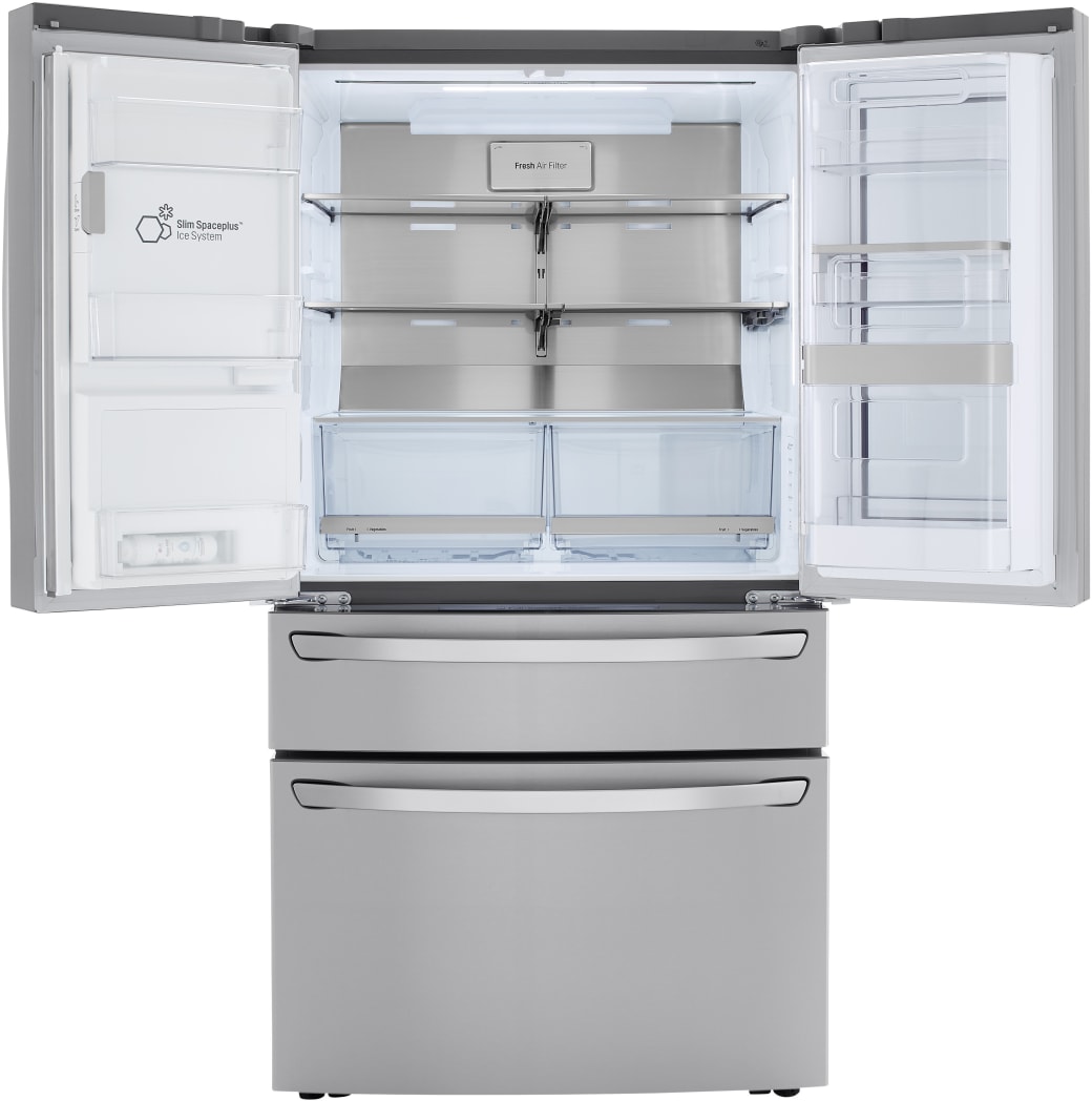 LG LRMVC2306S 36 Inch Counter Depth Smart French Door Craft Ice Refrigerator with 22.5 Cu. Ft. Capacity InstaView Door in Door Dual Ice Maker