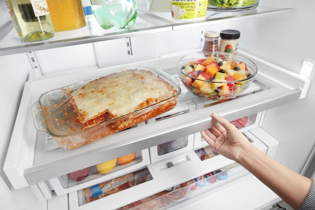 Whirlpool WRF767SDHZ 36 Inch French Door Refrigerator with Dual Icemakers In Door Ice Storage Exterior Ice Water Dispenser Pizza Pocket Platter Pocket EveryDrop Filtration Adjustable Gallon Door Bins ...