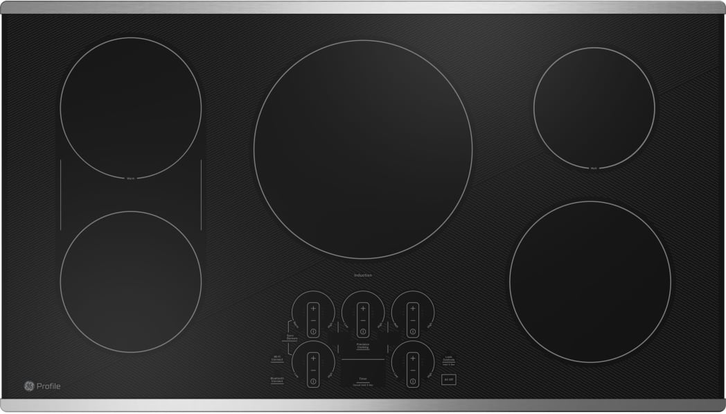 GE PHP9036STSS 36 Inch Induction Smart Cooktop with 5 Elements, Smooth ...