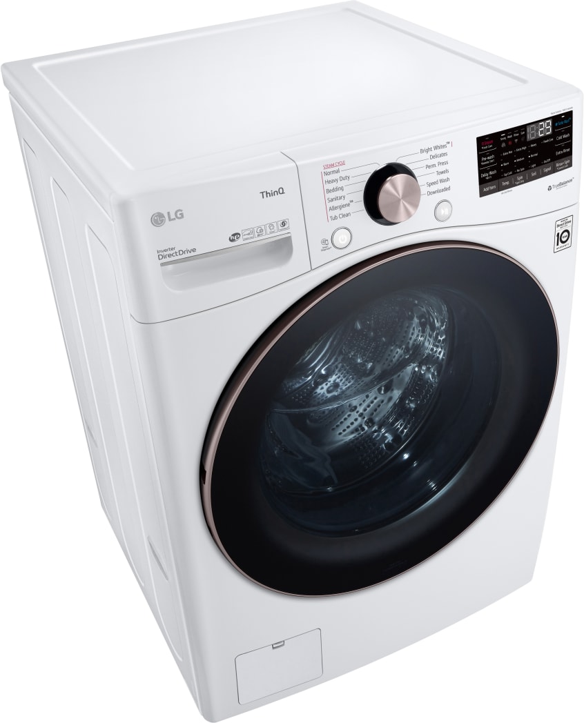 LG WM4000HWA 27 Inch Smart Front Load Washer with 4.5 Cu. Ft. Capacity SenseClean SmartThinQ SmartDiagnosis Sanitary Allergiene ColdWash NSF Certified and Energy Star Rated White