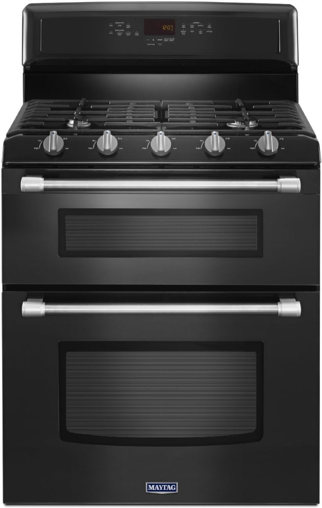 Maytag MGT8720DE 30 Inch Freestanding Double-Oven Gas Range with 5 ...