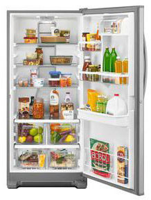 Whirlpool WRF57R18DM 18.0 cu. ft. All Refrigerator with 5 Glass Shelves ...