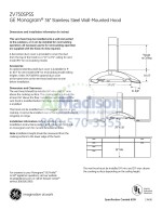 Monogram ZV750SPSS 36 Inch Wall Mount Chimney Range Hood with Internal ...