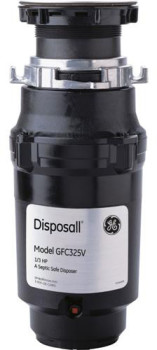 GE GFC325V 1/3 HP Continuous Feed Waste Disposer with 2,500 RPM, Manual ...