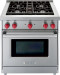 Wolf R304 30 Inch Pro-Style Gas Range with 4 Dual Brass Open Burners, 4 ...