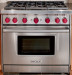 Wolf R366 36 Inch Pro-Style Gas Range with 6 Dual Brass Open Burners, 5 ...