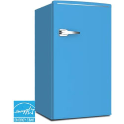 blue small fridge