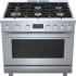Bosch HGS8655UC 36 Inch Freestanding Gas Range with 6 Sealed Burners, 3 ...