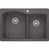 Blanco 441465 33 Inch Drop-In/Undermount Double Bowl Granite Sink with ...