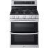 LG LDGL6924S 30 Inch Double Gas Oven Range with 5 Sealed Burners, 6.9 cu. ft. Total Capacity ...