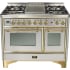 Ilve UMD1006DMPI 40 Inch Freestanding Dual-Fuel Range with 6 Sealed ...