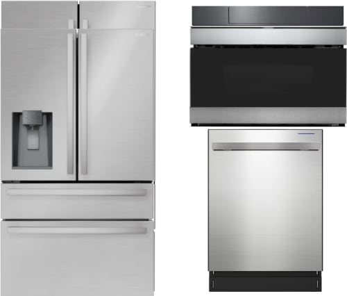 Sharp SHARPREDWMD102 3 Piece Kitchen Appliances Package with French ...