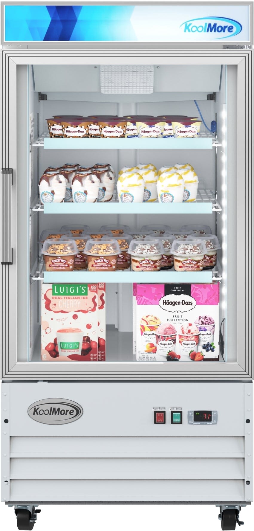 Koolmore MDF2GD45CWH 53 Inch 2-Door Commercial Display Merchandiser ...