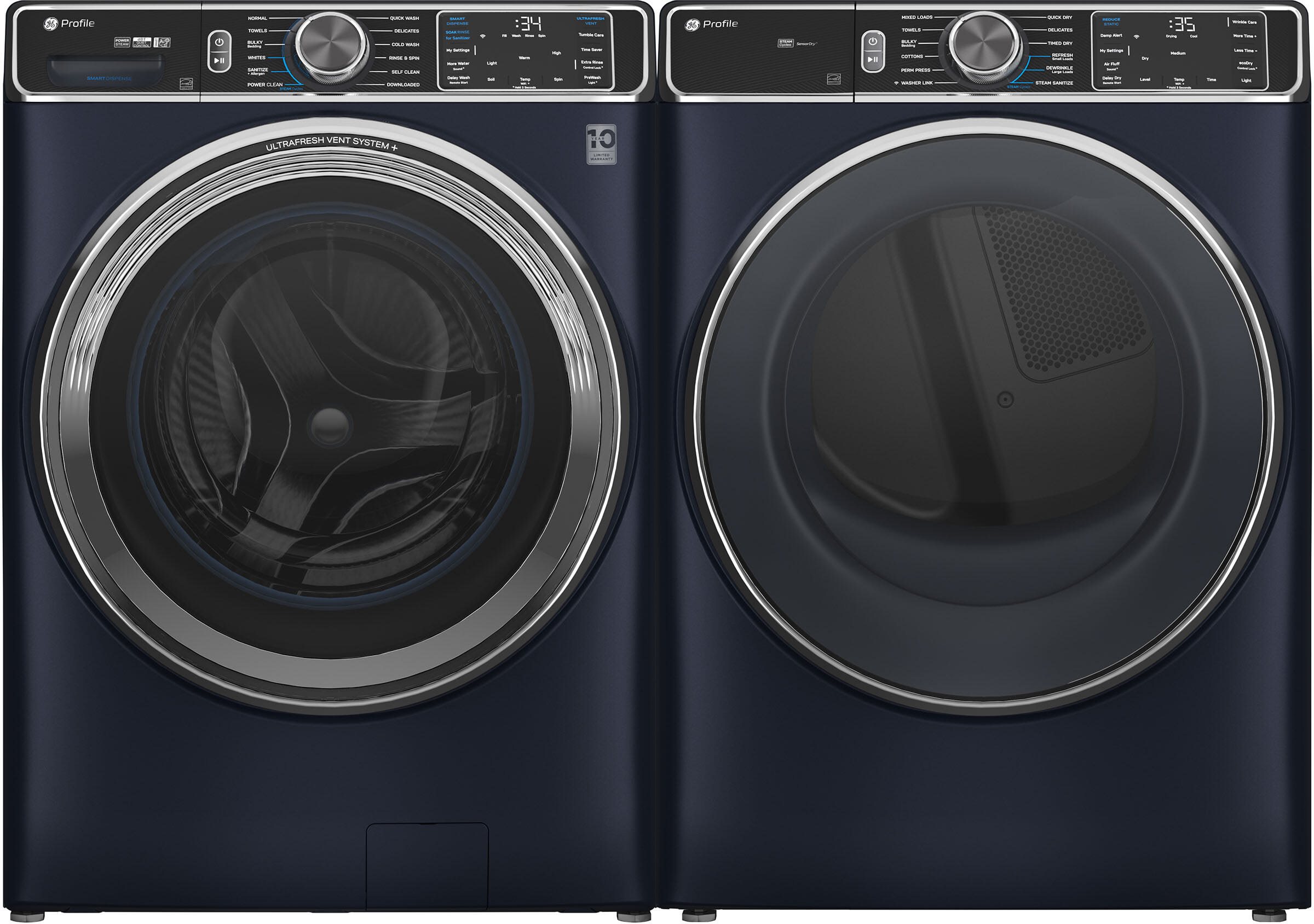 GE PFD87ESPVRS 28 Inch Smart Front Load Electric Dryer with 7.8 cu ft ...