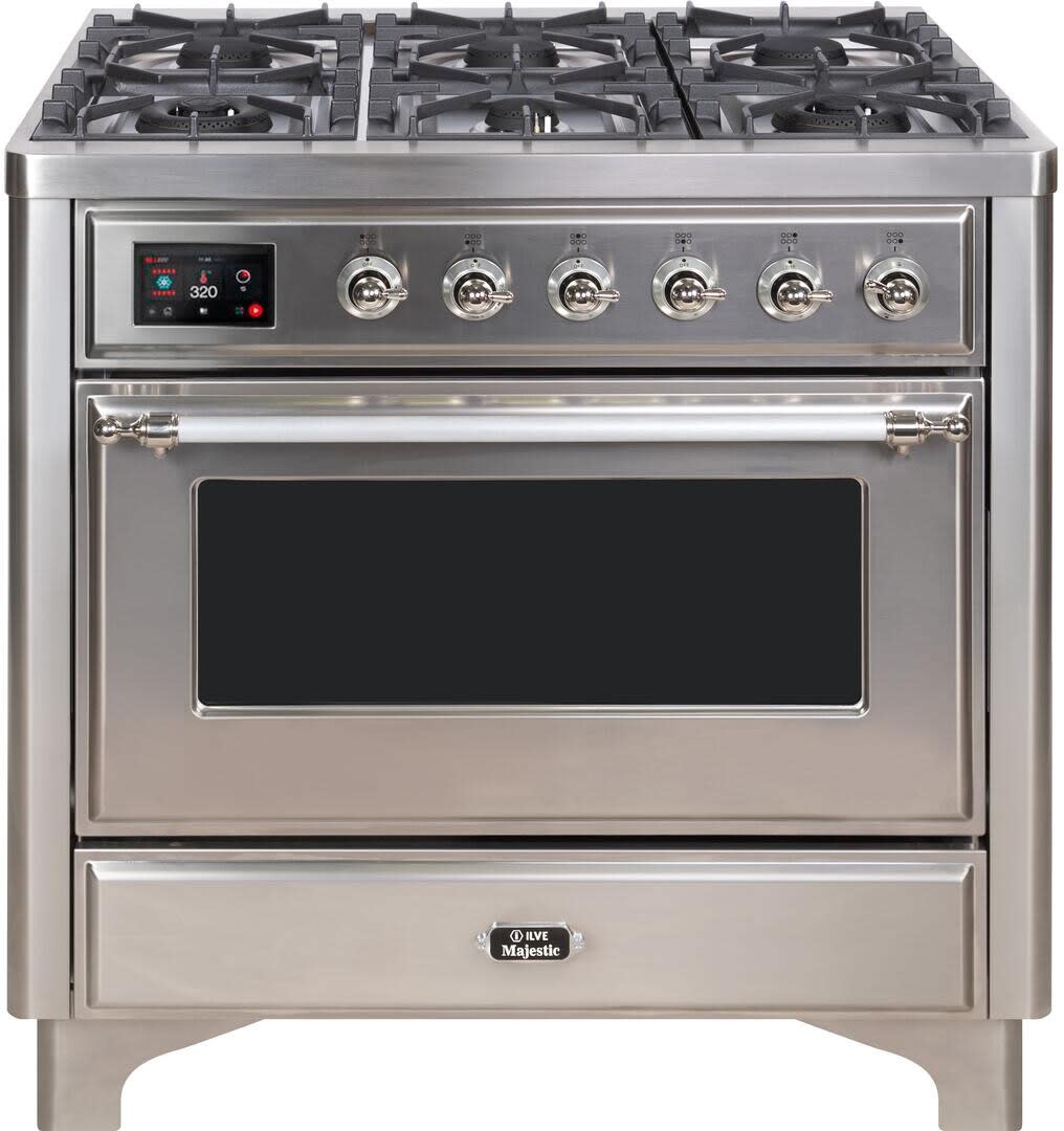 Ilve UAG36SS 36 Inch Wall Mount Convertible Range Hood with 4-Speed/600 ...