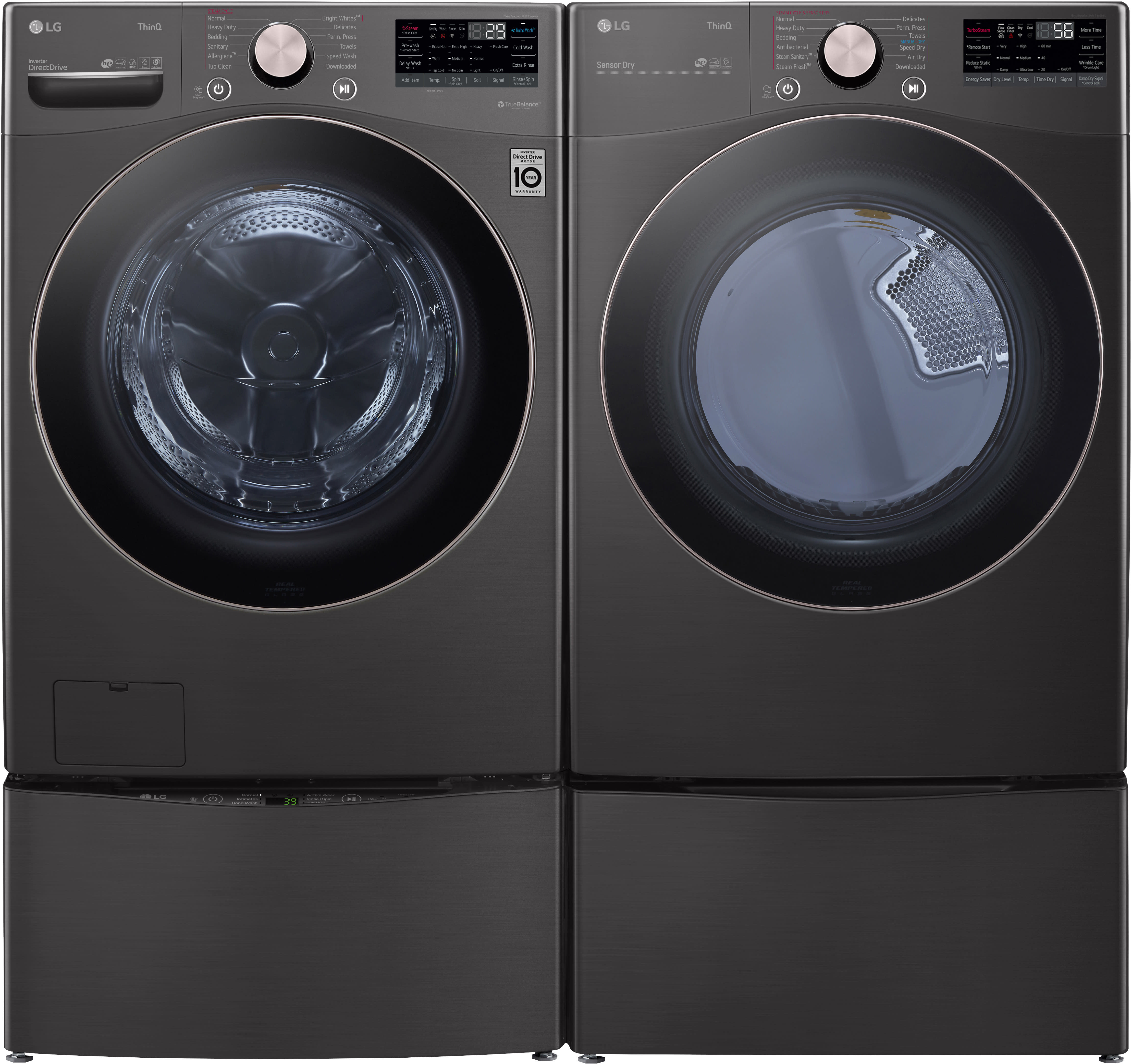 LG DLEX4000B 27 Inch Electric Smart Dryer with 7.4 Cu. Ft. Capacity, 12 ...