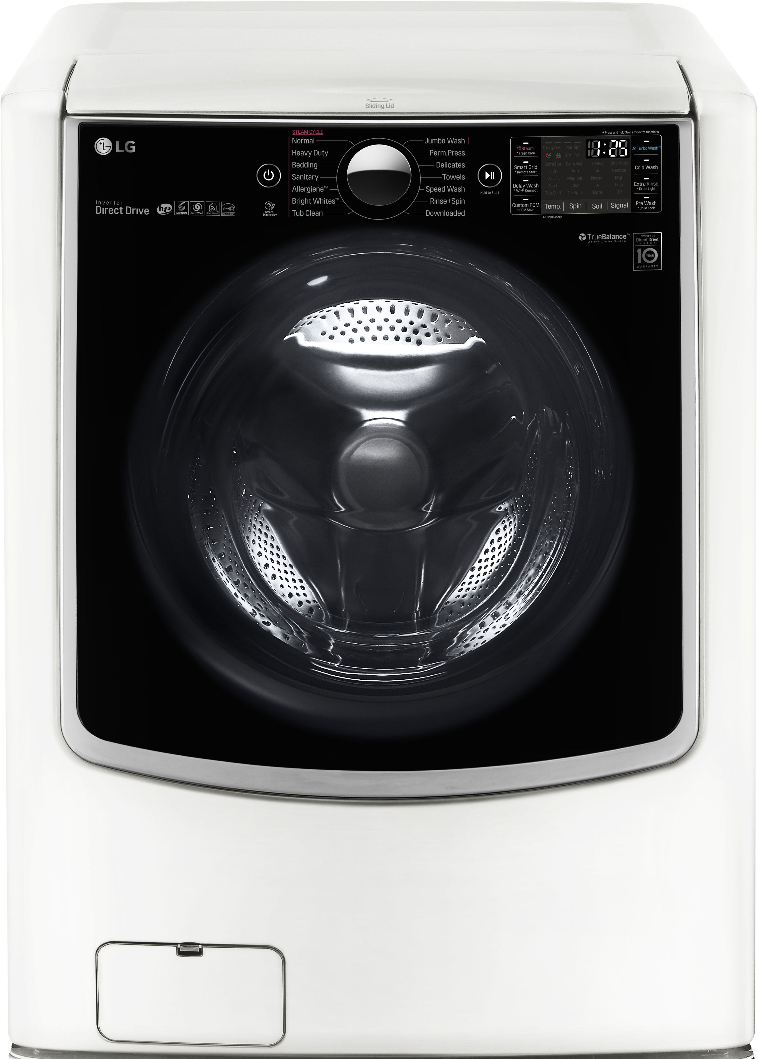 LG DLEX8000W 29 Inch 9.0 cu. ft. Electric Dryer with 14 Drying Programs ...