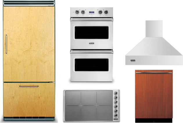Viking VIRECTWODWRH350 5 Piece Kitchen Appliances Package with Bottom ...