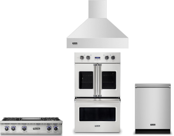 Viking VIRECTWODWRH62 4 Piece Kitchen Appliances Package with ...