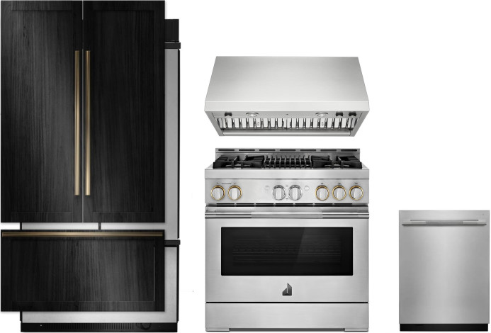 JennAir JARERHRADW9 4 Piece Kitchen Appliances Package with French Door ...