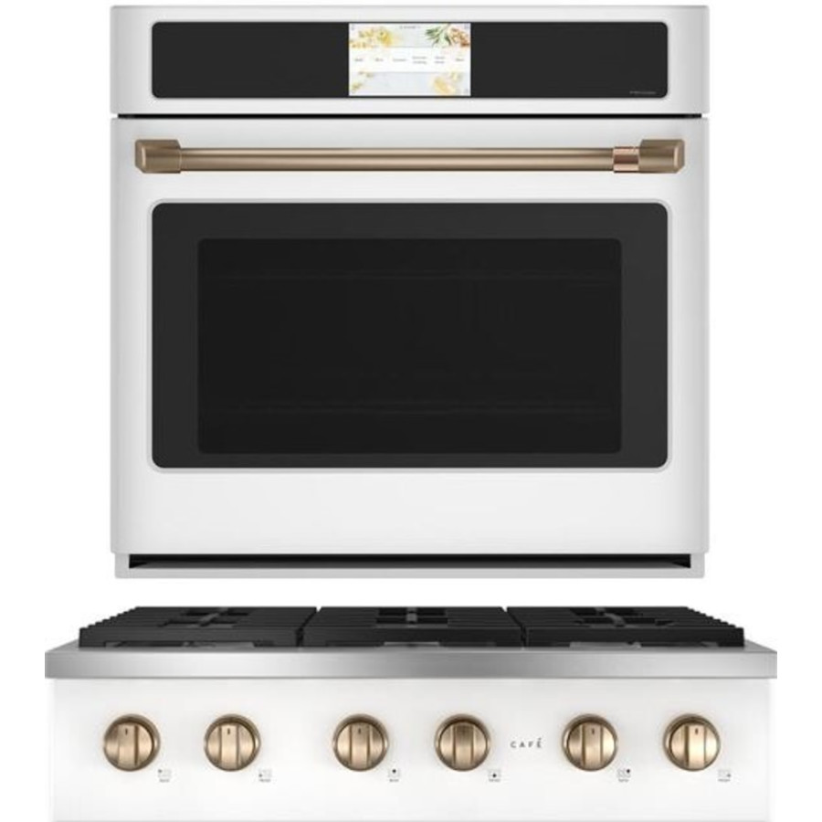 Cafe CAFCTWO100 2 Piece Kitchen Appliances Package in Matte White | AJ ...