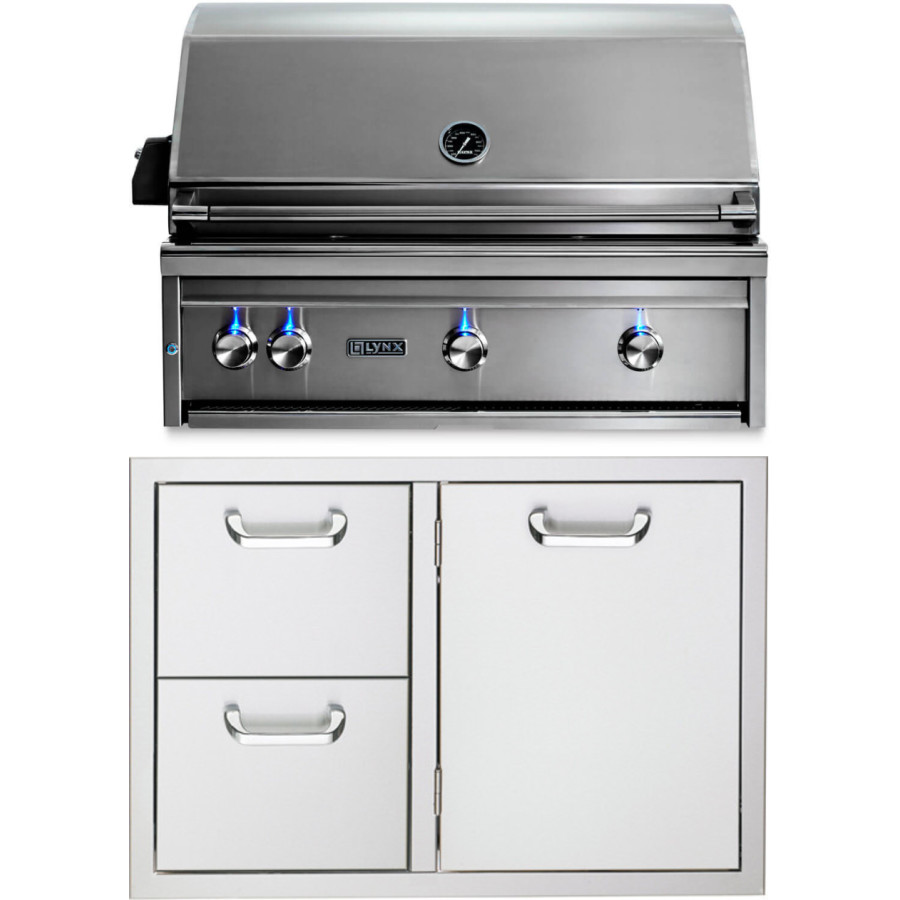 Lynx LYNXOP223 36 Inch Natural Gas Built-in Grill Package with Storage ...