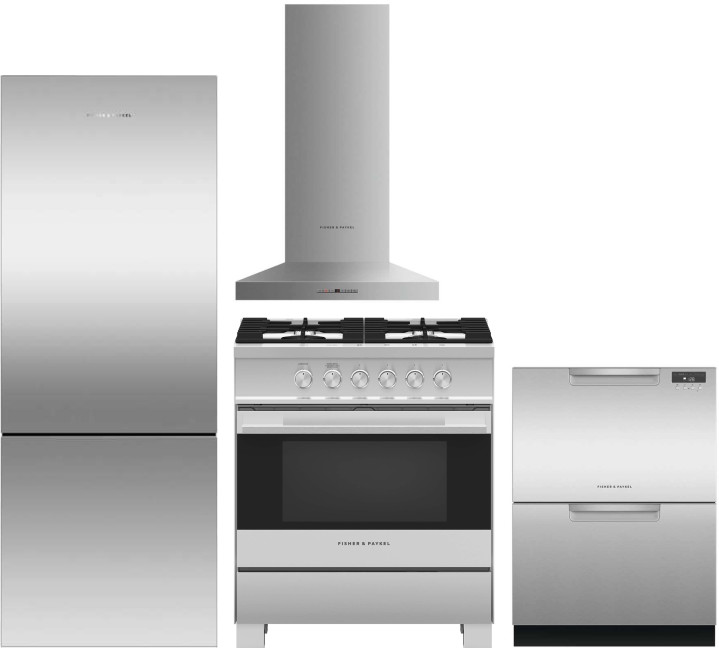 Fisher & Paykel FPRERADWRH6572 4 Piece Kitchen Appliances Package with ...