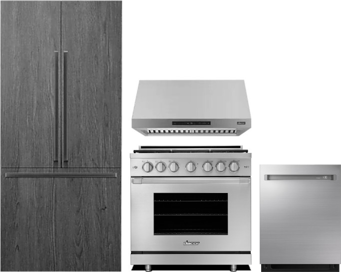 Dacor DARERADWRH1020 4 Piece Kitchen Appliances Package with French ...