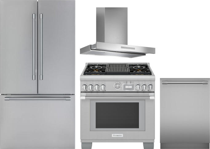 Thermador THRERADWRH1355 4 Piece Kitchen Appliances Package with French ...