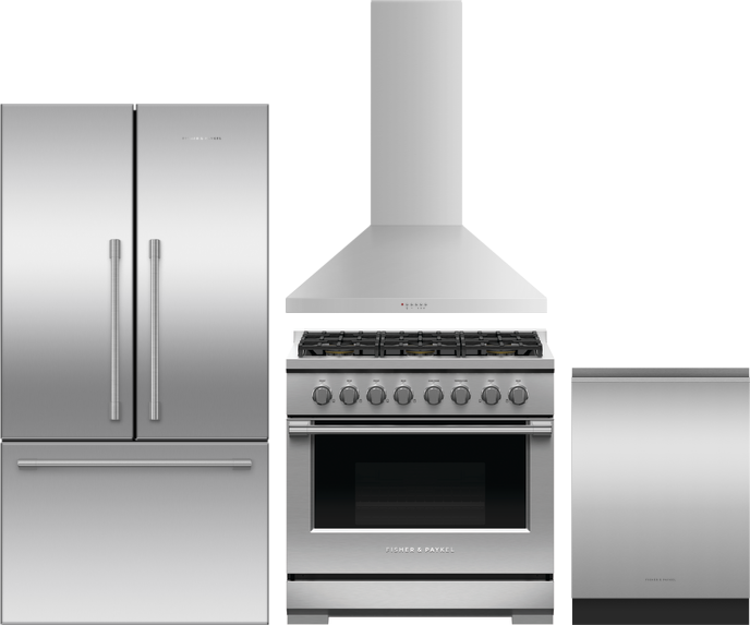Fisher & Paykel FPRERADWRH6552 4 Piece Kitchen Appliances Package with ...