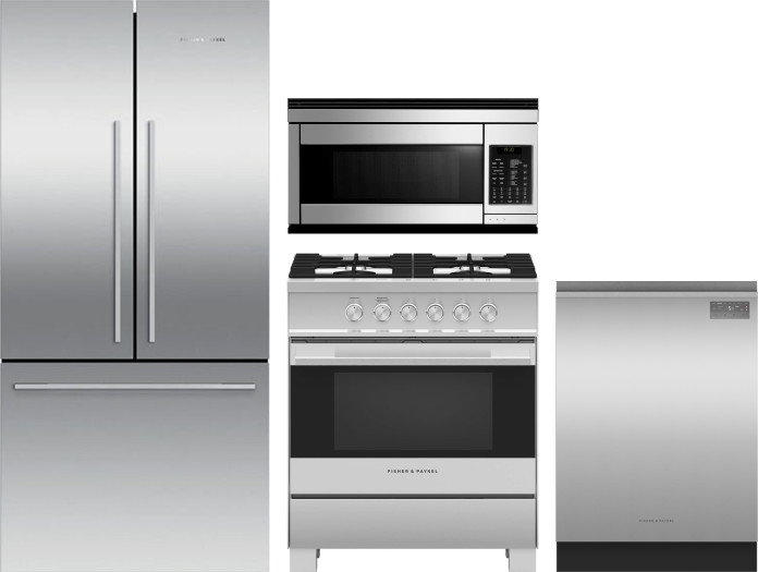 Fisher & Paykel FPRERADWMW4018 4 Piece Kitchen Appliances Package with ...