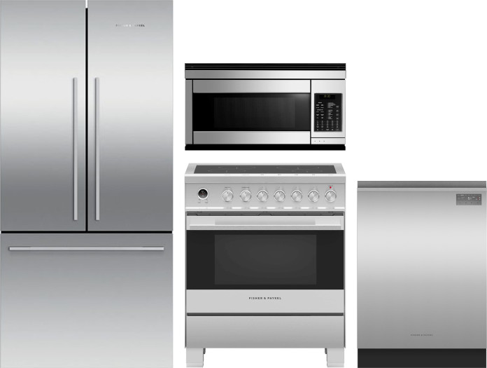 Fisher & Paykel FPRERADWMW4019 4 Piece Kitchen Appliances Package with ...