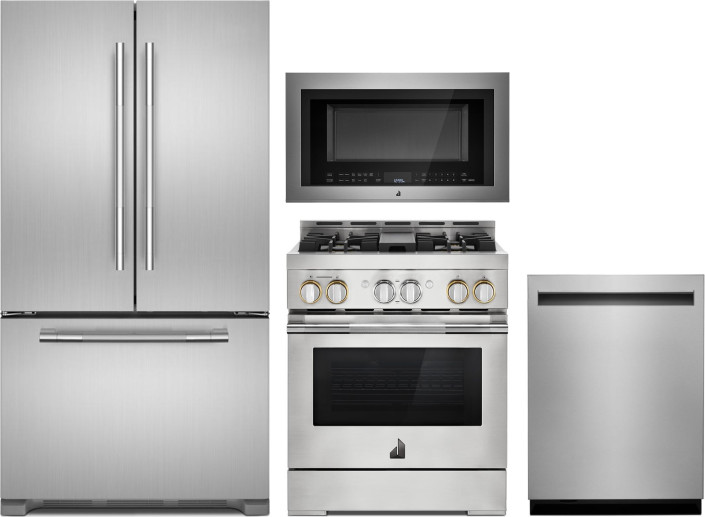 JennAir JARADWMWRE3 4 Piece Kitchen Appliances Package with Gas Range ...