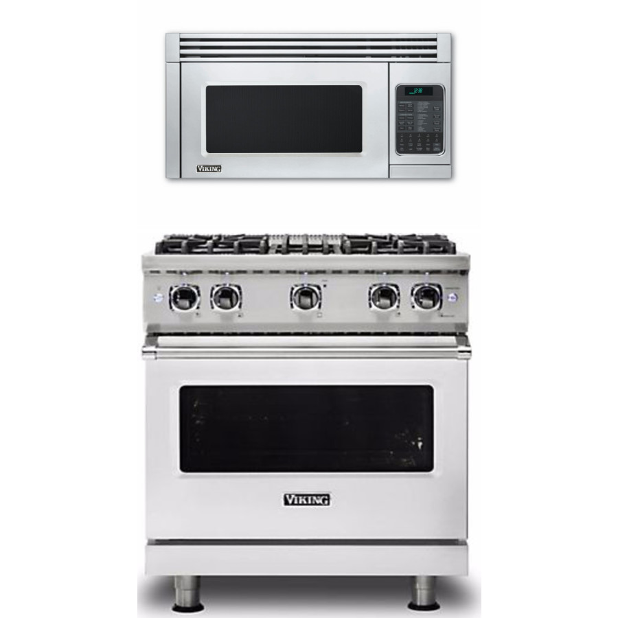 Viking VIRAMW100 2 Piece Kitchen Appliances Package with Gas Range and ...