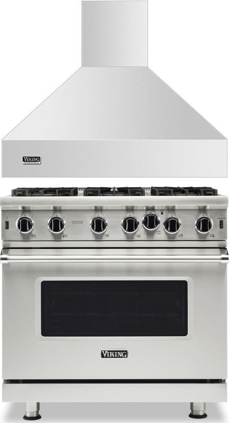 Viking VIRARH107 2 Piece Kitchen Appliances Package with Gas Range in ...