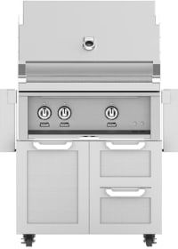 Hestan GCR30 30 Inch Double Drawer and Door Grill Cart: Stainless Steel