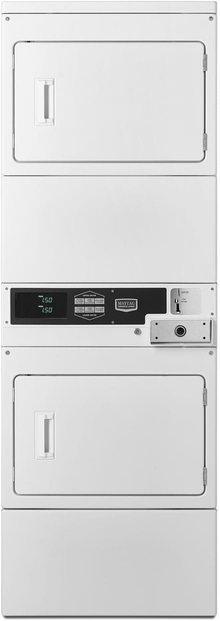Maytag MLG26PDBWW 27 Inch Stacked Commercial Gas Dryers with 14.8 cu ...