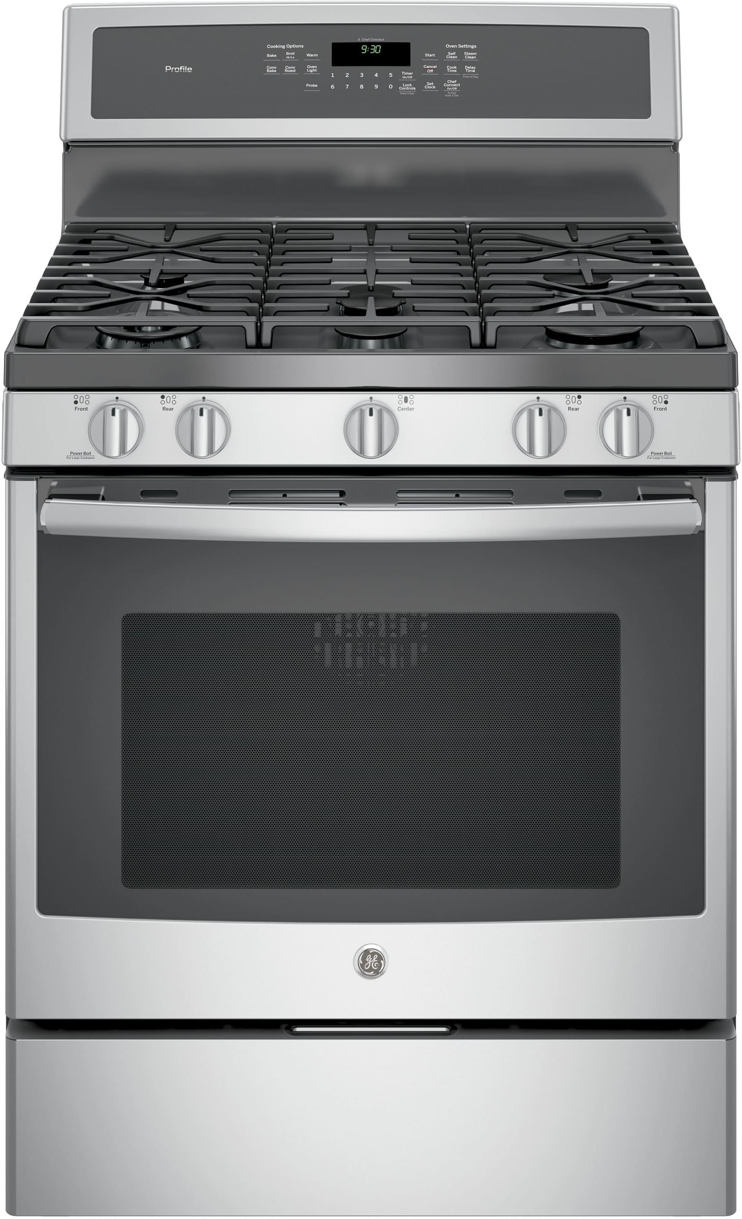 GE PGB930SEJSS 30 Inch Freestanding Gas Range with Convection, Chef ...