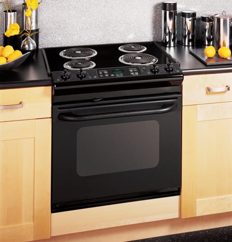 GE JDP39BKBB 30 Inch Drop-In Electric Range with 4 Coil Elements ...