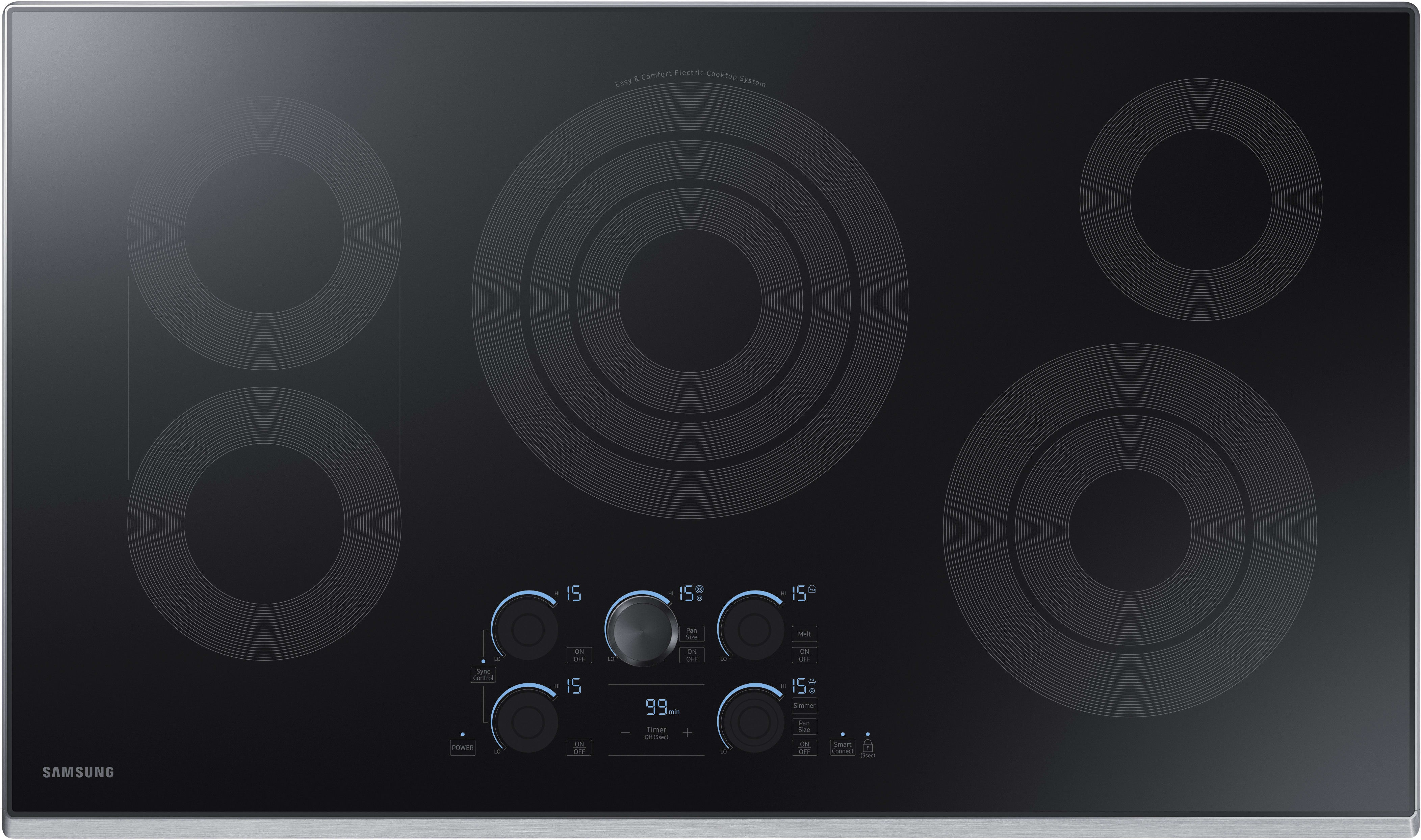 Samsung NZ36K7570RS 36 Inch Electric Cooktop with 5 Radiant Heating ...